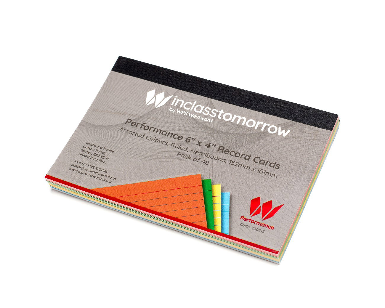 Performance Revision Cards 6" x 4" Lined Assorted Colour 48 Sheet Pk10 ...