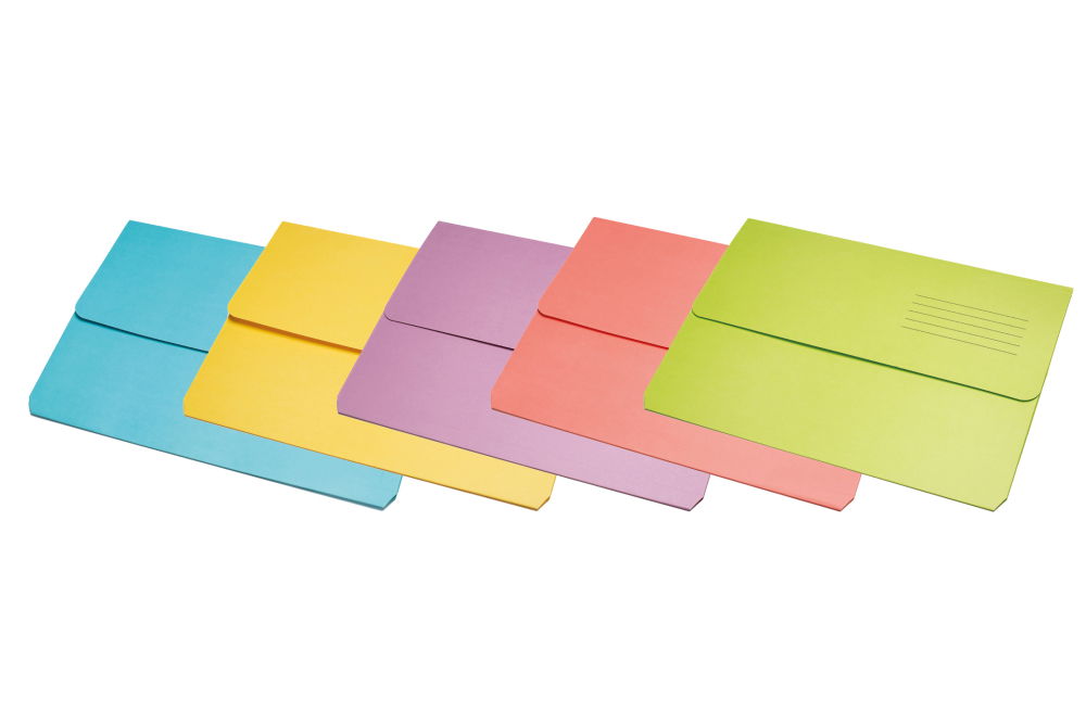 Popular Document Wallets Foolscap 5 Assorted Colours Pk40 | WPS Westward