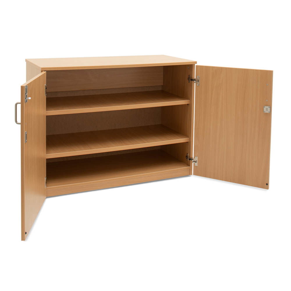 Storage Cupboard Beech with Doors - 2 Adjustable Shelves W1030 x D477 x ...