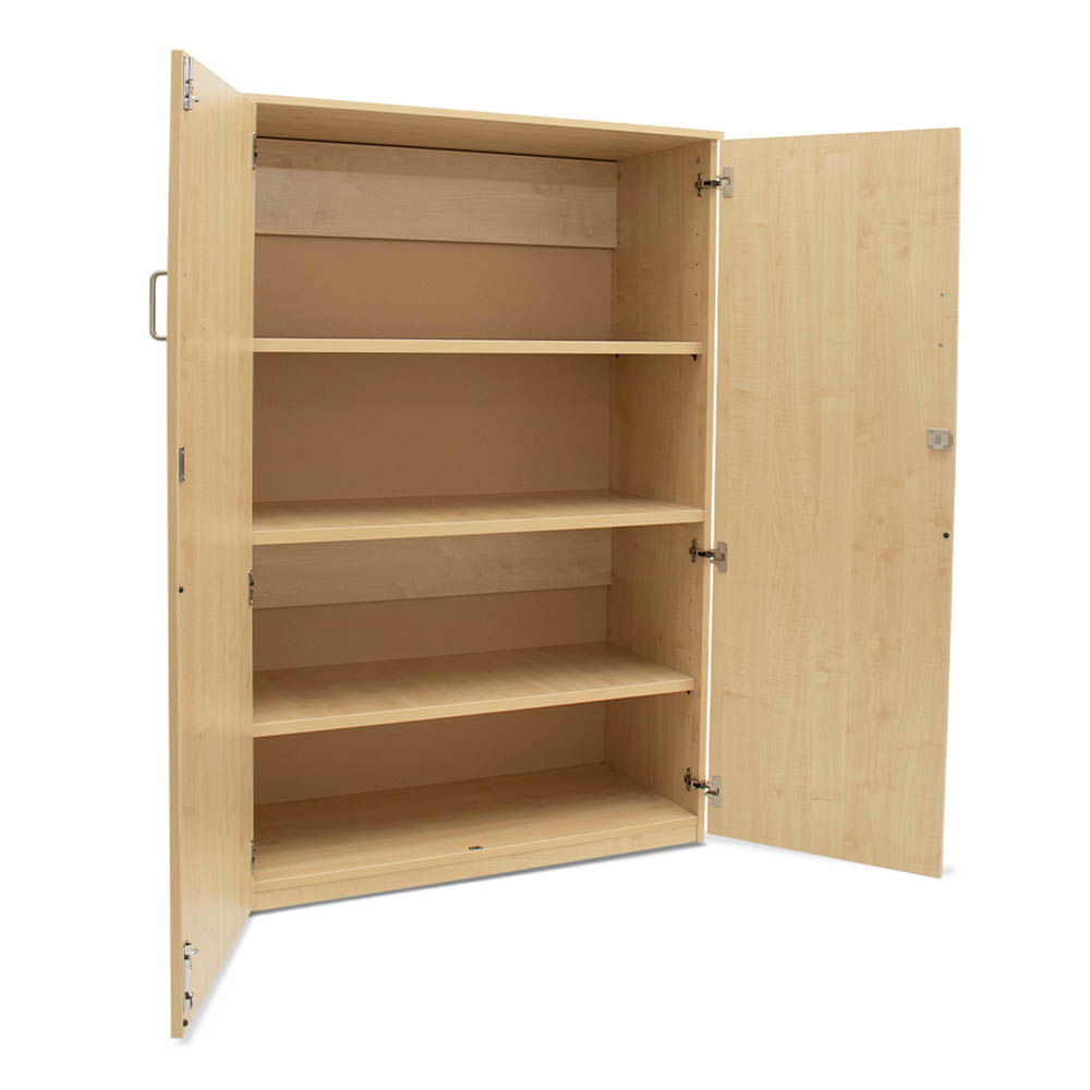 Storage Cupboard Maple with Doors - 2 Adjustable Shelves/1 Fixed Shelf ...